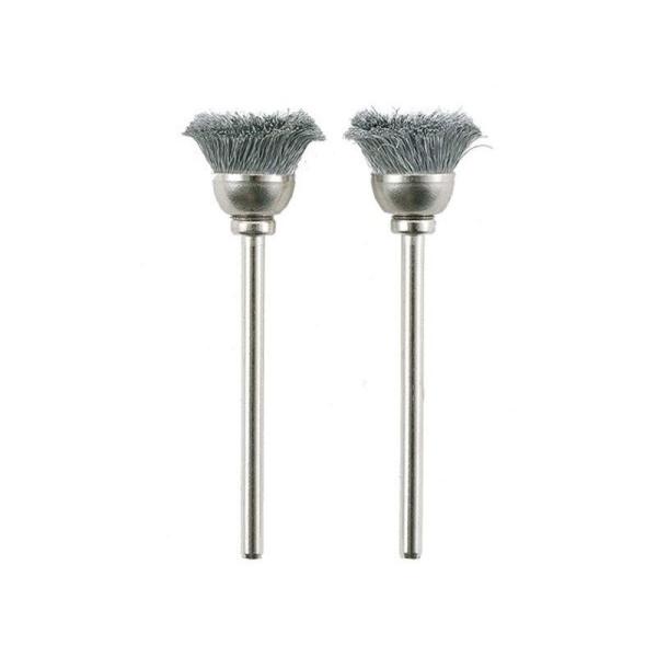 ≪商品説明≫●金属の磨き、サビおとしができる鉄ブラシ。 ●鉄、非鉄金属のみがき、サビ落としに最適です。≪商品詳細≫  ●シャフト径:2.35mm●サイズ:先端部分・径13×7.5mm●最高対応回転数:15000min-1(回/分)●適合機種...