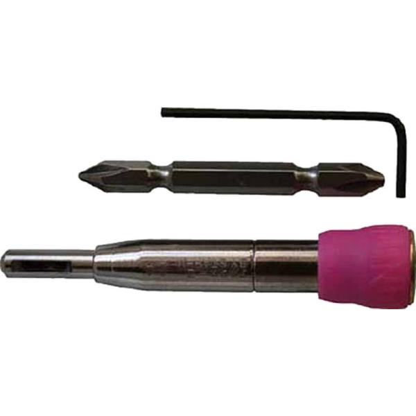 【発売日：2017年10月30日】ビス取付穴の中心に一発で穴があく【用途】手摺金具・丁番取付け穴あけ用2.4mmドリル【特徴】・手摺金具・丁番・補強金具の取付け穴の中心に穴あけが可能・両方向着脱可能チャック採用でビットから簡単に着脱が行える...