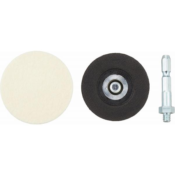 【発売日：2017年10月30日】    セット内容:スカットディスク専用パット(Φ50mm)、専用六角軸(六角軸)、フェルト(50mm・最高使用回転数:3,000r.p.m)、スカットディスク用白棒(10g)    用途:ステンレス、その...