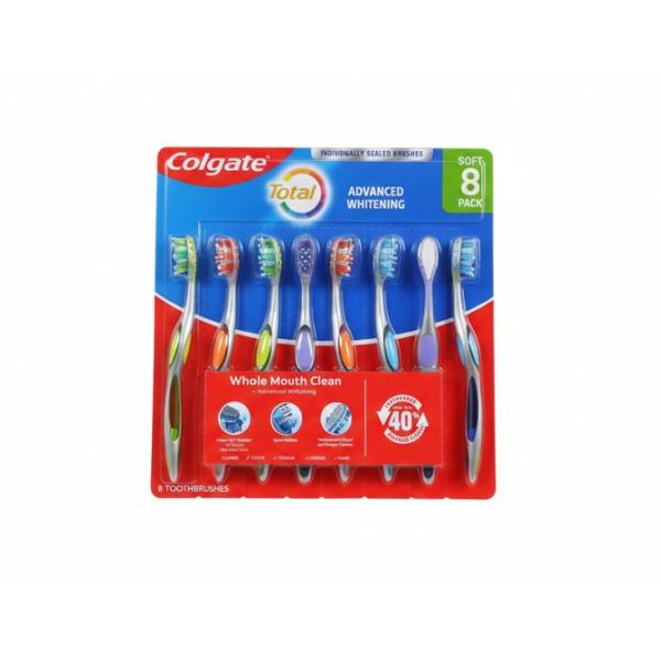 ・歯ブラシ・8本セットで色が混在しているタイプ◆ブランド 　　　Colgate◆容量　　　　　8枚入り ◆原産地　USA◆注意事項・強く磨きすぎないようにしてください・使用後はよく洗い、水気を切って保管してください。・毛先が開いたら交換して...