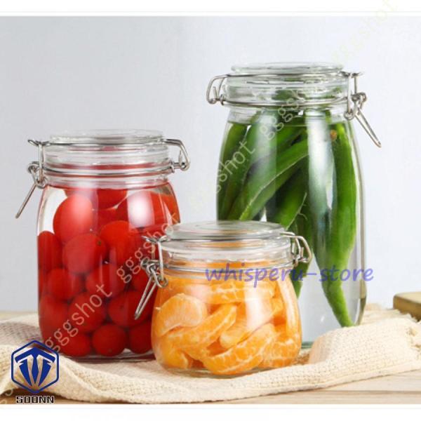 キムチ瓶 キッチン用品 キムチ 容器 透明 保存容 密閉ジャーキムチジャー 家庭用透明ガラス容器 保存容器 漬物器 大容量 ガラス 蓋付き キッチン収納