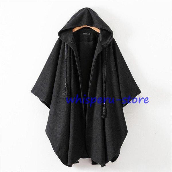 マントコート レディース メンズ 秋冬 ポンチョ 無地 フード付き ストール ロング丈 ケープ ラシャコート アウター 着痩せ オシャレ★素材：ポリエステル混紡●サイズ：S：着丈98cm/バスト270cm/裄丈36cmM：着丈99cm/バス...