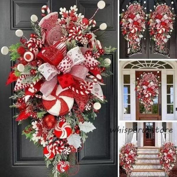 商品説明 華やかなリースは眺めるだけでクリスマス気分を演出してくれます。クリスマスリースには、魔よけと、豊作をお願うという意味があると言われています。ご自宅の玄関用、ドア、窓リースに、季節のデコレーションに、パーティの飾りに、素敵な屋外や室...