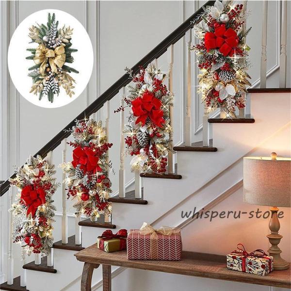 商品説明 華やかなリースは眺めるだけでクリスマス気分を演出してくれます。クリスマスリースには、魔よけと、豊作をお願うという意味があると言われています。ご自宅の玄関用、ドア、窓リースに、季節のデコレーションに、パーティの飾りに、素敵な屋外や室...