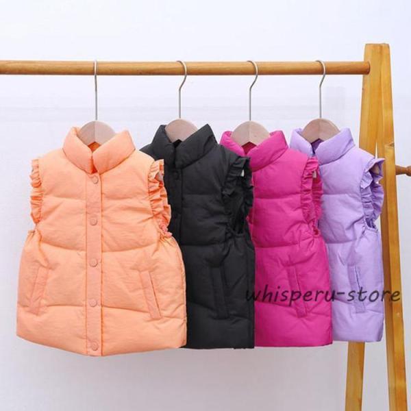 ■ 品名：キッズダウンベスト■ 表地：ポリエステル ■ 裏地：ポリエステル  ■ カラー：全6色■ サイズ：100-140■ 充填物:ダウン90%人気検索ワード：子供服 女の子 男の子　子供コート中綿コート ジャケット キッズコート 90 ...