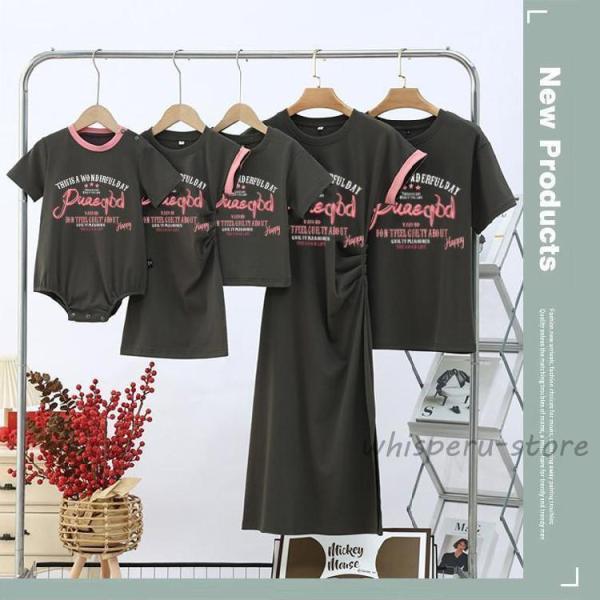 商品説明★商品内容：親子服★素材: 綿、ポリエステル1.おしゃれな親子ペアルック服！2.家族揃いで幸せ感たっぷり！3.家族旅行、撮影、運動会、お出かけに！4.記念、ご家族へ感謝の気持ちとしての贈り物に大！5.着心地の良い柔らかいコットンを使...