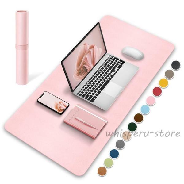 マウスパッド 大型 60x30cm デスクマット PUレザーオフィスデスクマット テーブルマット PCマット ノートパソコン パソコン マット 学習机 マウスパッド 大型 オシャレ オフィス 家庭用 防水カラー: スカイブルー、ピンク、ブラ...