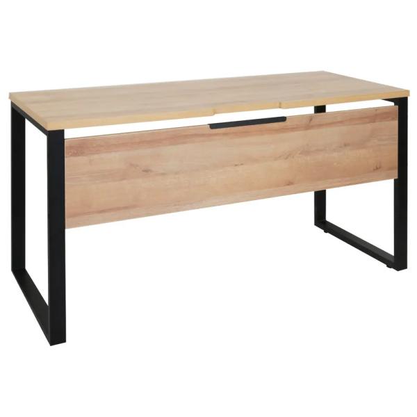 ナチュラルテイストの木目調天板とブラックフレームを組み合わせることで、ハイセンスなトレンド感のあるデザインを目指した「ALetto（アレット）」シリーズのワイドな横幅1400mmタイプの平机です。シンプルな形状ながら流行のロの字脚を採用する...