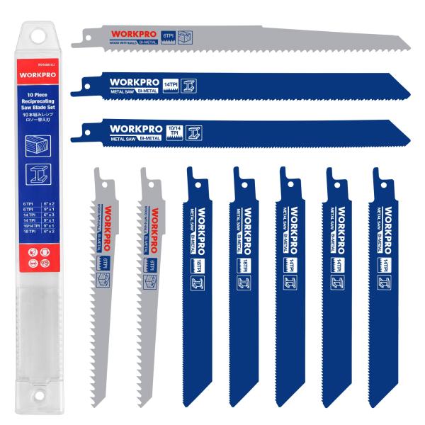 カラー：白いスタイル：インダストリアルセット内容：レシプロソー替刃10PC。ブレードの長さ：150mm/152mm/230mm、ブレードの幅は19mm。鉄工用替刃：ブレードの材質は高強度のBI-METALを採用して、歯の材質は高強度のHSS...