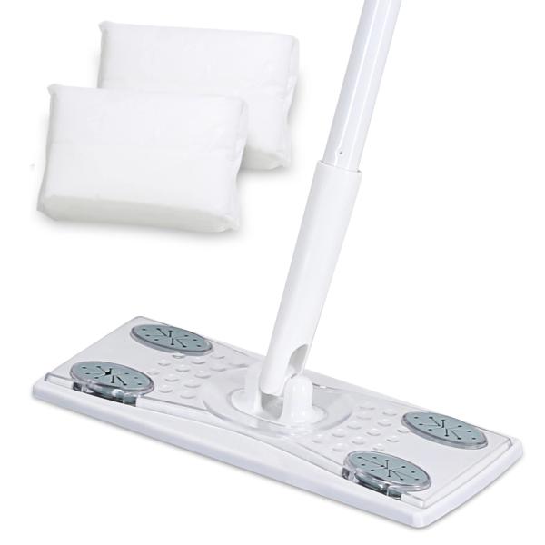 カラー：ホワイト＆グレー【フロアワイパー基本情報】：フロアワイパー本体サイズ：25.0×11.0×120.0cm。フロアワイパー重量：460g。フロアワイパー カラー：4色。ブラック、レッド、べジュー、ホワイト。【フロアワイパー セット詳細...