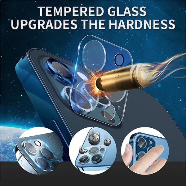 商品名：カメラ保護フィルム・iPhone 専用設計iPhone 専用背面 カメラ保護フィルムです。超薄型・業界最高レベルの9H硬度・飛散防止処理・高透過率・撥油性保護フィルム・ハードコーティング技術により高品質な素材で衝撃を緩和し背面の破損...