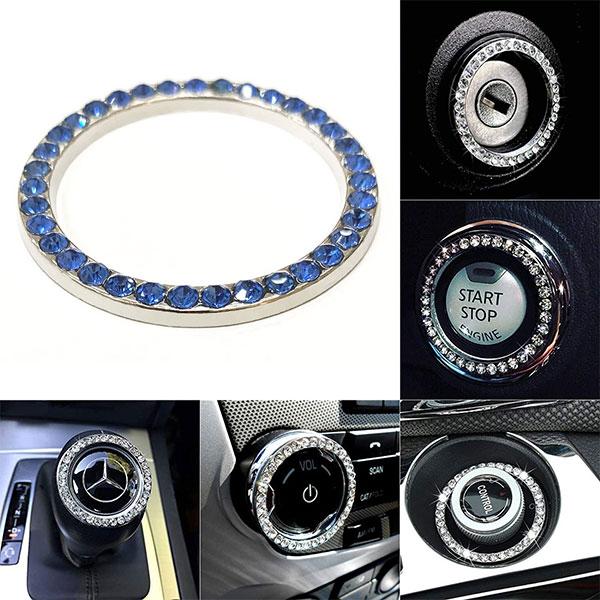 付属の両面テープを剥がして付けるだけの簡単装着サイズ：外径　3.8cm、内径　3.1cm、厚さ　0.3cm素材：合金　クリスタルストーン※サイズが合えば、どの車種でも取付可能※説明書なし、簡易包装※定形外郵便： 日時ご指定不可※配達紛失等の...