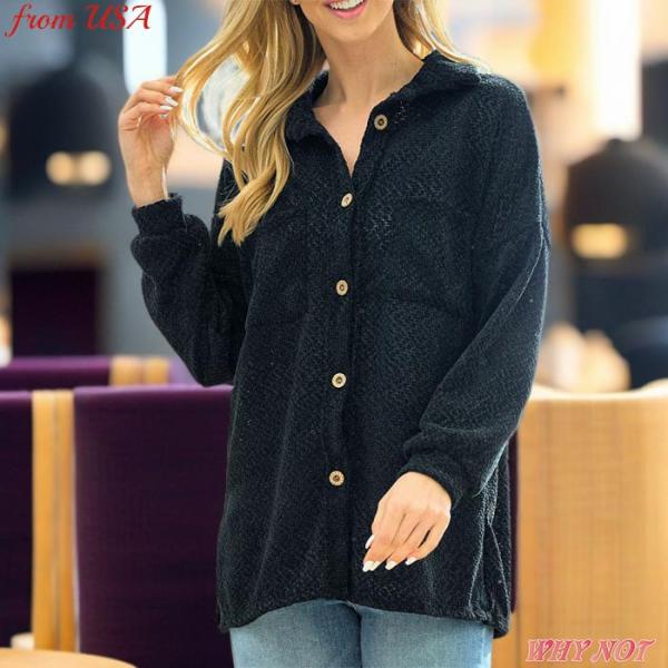 :::::: ロサンジェルス アパレル ::::::インポート from LA, USAレディース 無地シャケット　(シャケット＝シャツジャケット)暖かい日はコートのように寒いときはコートの下に季節の変わり目に大活躍ゆったりルーズ着こなし ...