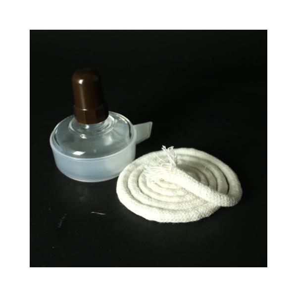 アルコールランプ 替え芯 オイルランプ芯 ランタン替芯棒芯 径8-9mm　2M　綿100％■新品オイルランプ、灯油ランプ、アルコールランプ用替え芯。安心の天然綿使用。ハリオ、新潟精機、マルエム用です。下記、商品説明に続く