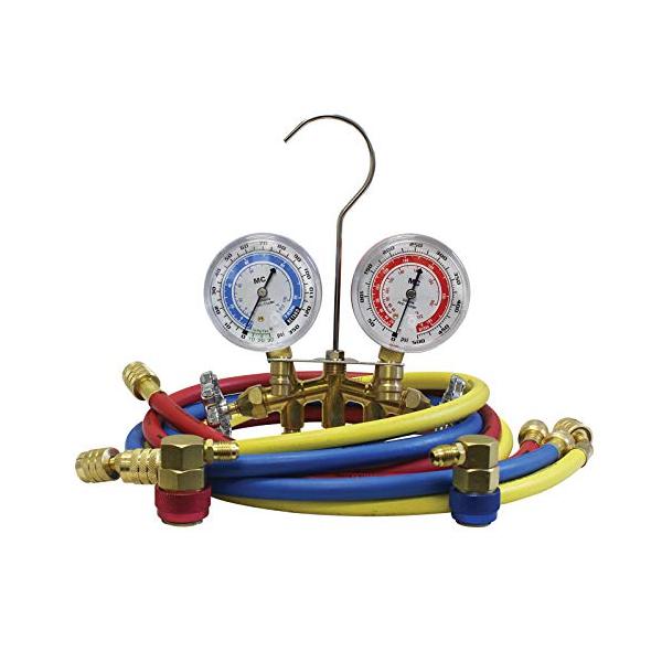 商品名: Mastercool 66661真鍮マニホールドゲージセット Mastercool 66661 2-Way Brass Manifold Gauge Set with 2 1/2" Silicone-Dampened Gauges...