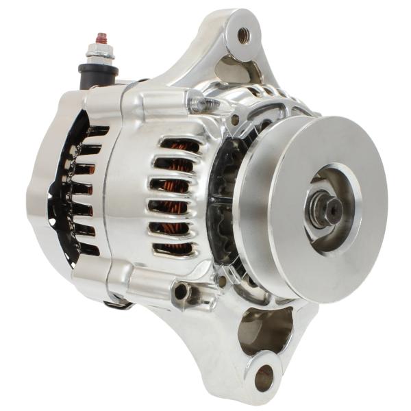商品名: Chrome Race Car Alternator 100211-1662 12180SE-C New Chrome Mini Alternator 1 Wire Self Exciting Compatible with Ch...