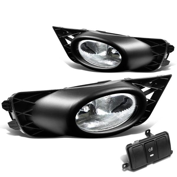 商品名: クリアレンズバンパードライビングフォグライト+ベゼル+スイッチ ホンダ シビック 09 10 11セダンに対応 Auto Dynasty Pair of Clear Lens Bumper Driving Fog Lights+B...