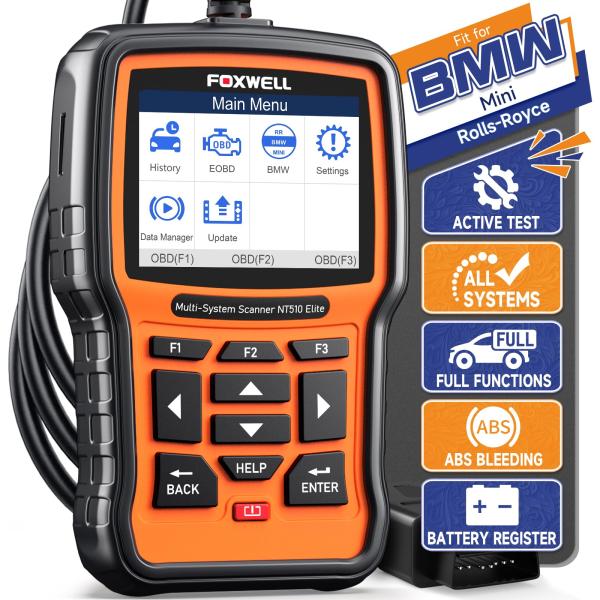 商品名:  FOXWELL NT510 Elite Scan Tool fit for BMW Scanner Full Diagnostic Tool OBD2 Scanner, All System Bi-Directional Con...