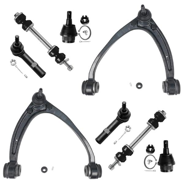 商品名: 8点フロントサスペンションキット - (2) フロントアッパーコントロールアーム&amp;ボールジョイント、(2) 下部ボールジョイントはスチールコントロールアームのみに適合、2つの外側タイロッドエンド[クラシックボディには適合し...