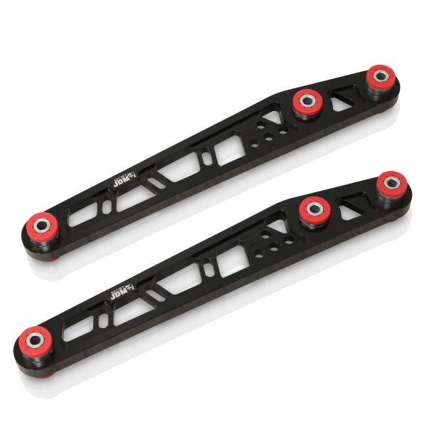 商品名:  AJP Distributors Black JDM Aluminum LCA Rear Lower Control Arms Suspension + Red Polyurethane Bushings Set Compati...