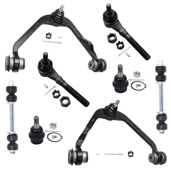 商品名: Detroit Axle - 2WD フロントアッパーコントロールアーム Ford Expedition F-150 リンカーン ナビゲーター ボールジョイント タイロッド スウェイバー - サスペンションキット8個 Detroi...