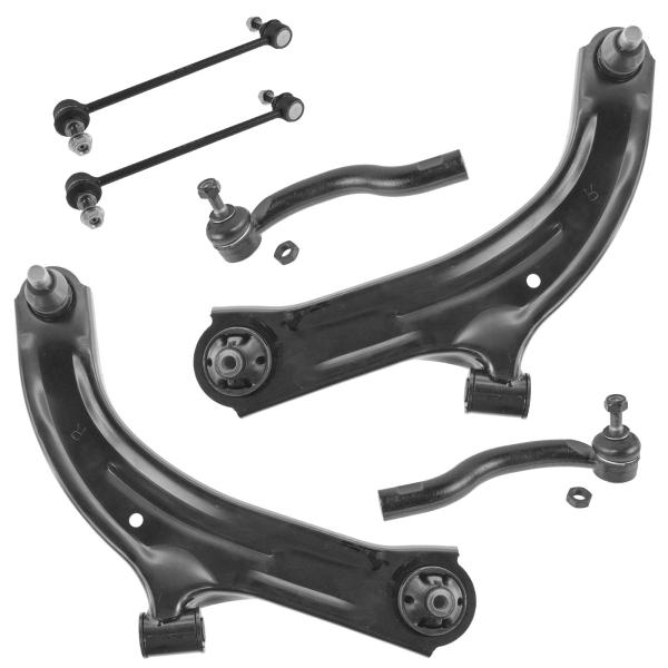 商品名: ステアリング&amp;サスペンションキット フロント LH RH 6個セット 日産キューブ バーサ用 TRQ Front Steering &amp; Suspension Kit Control Arm with Ball Jo...