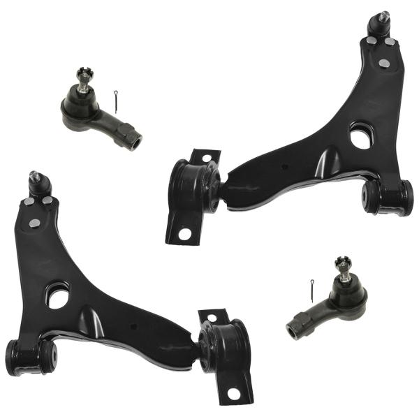商品名: ボールジョイント&amp;アウタータイロッド付き下部コントロールアーム左右4個セット フォーカス用 TRQ Front Steering &amp; Suspension Kit Control Arm with Ball Joi...