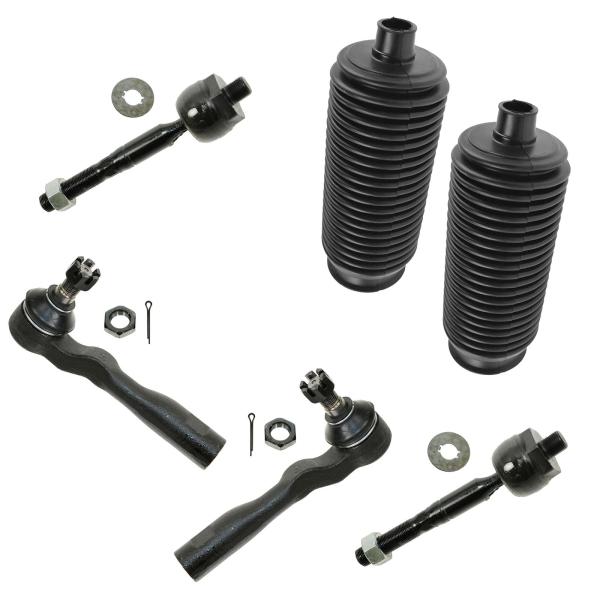 商品名: タイロッドエンド インナーアウターLH RH ラックブーツベロー付き 6個セット トヨタ セコイア タンドラ用 Tie Rod End Inner Outer LH RH w/Rack Boot Bellow Set of 6 f...