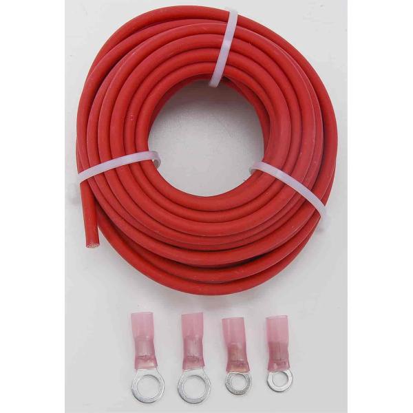 商品名: JEGS オルタネーター放電配線キット 米国製 8ゲージ 25フィートの8ゲージワイヤー 1/4インチリングターミナル2個 3/8インチリングターミナル2個 JEGS Alternator Discharge Wiring Kit...