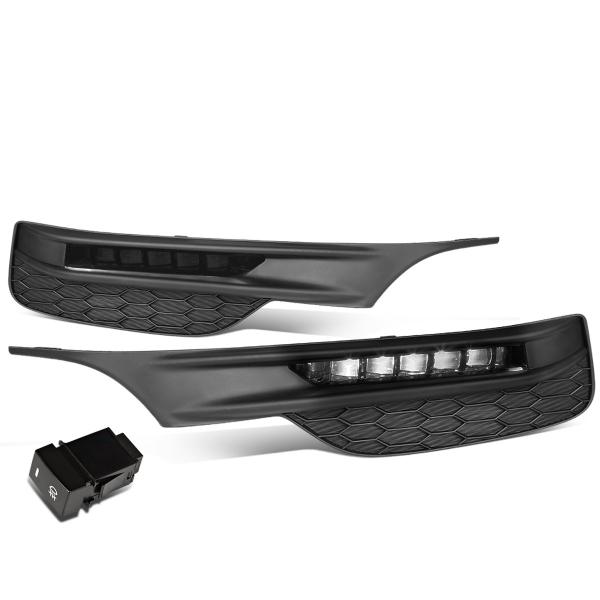 商品名:  Auto Dynasty Compatible with Honda Accord 9th Gen Pair of Chrome Housing Smoked Lens LED Fog Light + Bezels + Swit...
