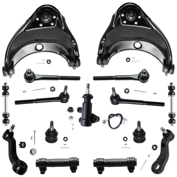 商品名: Detroit Axle - 2WD フロントアッパーコントロールアーム + タイロッド + スウェイバー ピットマン アイドラーアーム 交換用 Chevy GMC C1500 C2500 Tahoe Yukon - 15個セット...