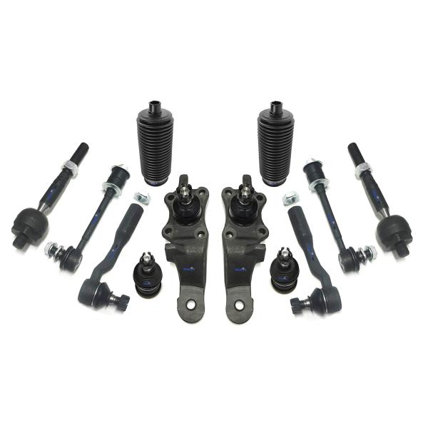 商品名:  PartsW - 12 Pc Suspension kit Upper &amp; Lower Ball Joints + Inner Outer Tie Rod Ends + Sway Bar Links + Bellow B...