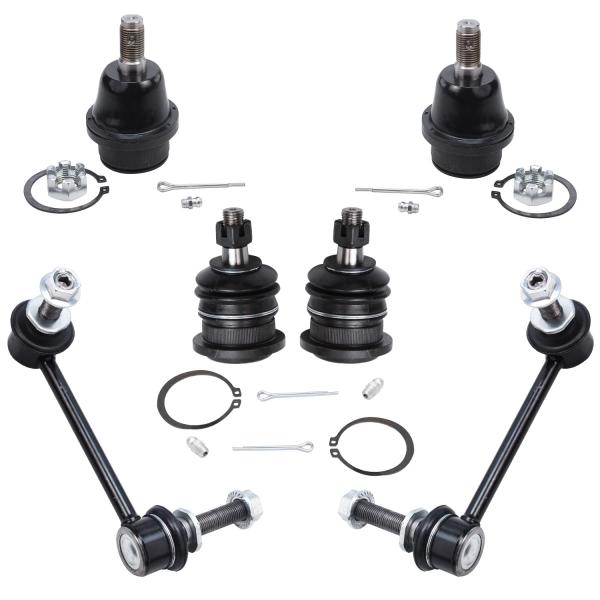 商品名:  Detroit Axle - 6PC Front Upper Lower Ball Joints and Sway Bars for 2003-2009 Toyota 4Runner - [2007-2009 FJ Cruise...