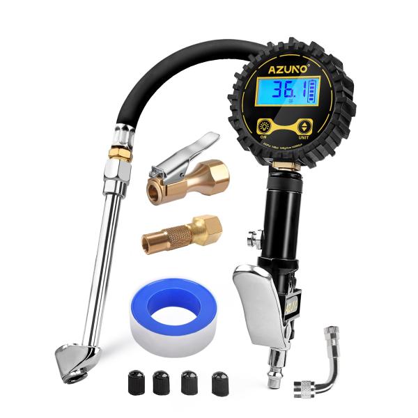 商品名: AZUNO Digital Tire Inflator with Pressure Gauge, 200 PSI (0.1 Res) w/LED Flashlight, Heavy Duty Air Compressor Acce...