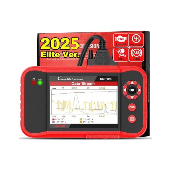 商品名: 2025 LAUNCH CRP123 OBD2スキャナー、エンジン、ABS、SRS、トランスミッションコードリーダー車診断スキャンツール、フルOBDIIモード自動車スキャナー、ライブデータストリームグラフ、ライフタイムF-reeア...
