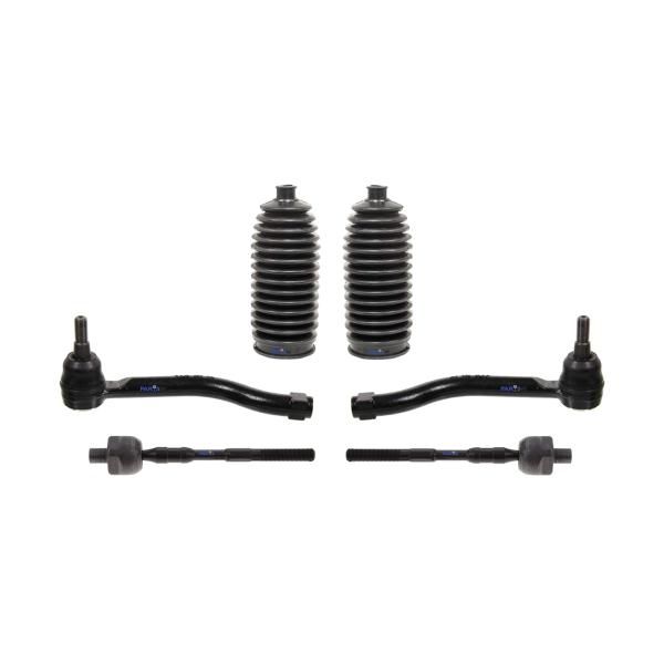 商品名:  6 Pc Steering Front Inner &amp; Outer Tie Rod End Passenger &amp; Driver Side Rack &amp; Pinion Bellow Boots Kitブラ...