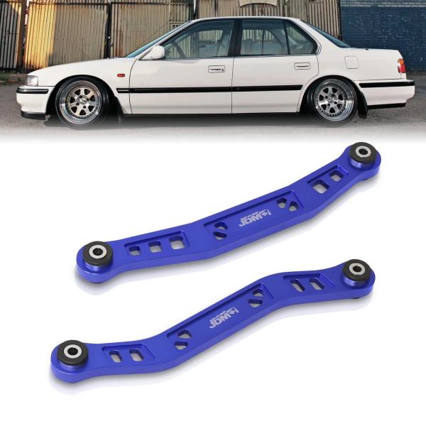 商品名:  AJP Distributors JDM Sport Cross Design Blue Aluminum Rear Lower Suspension LCA Control Arms Brace Kit + Polyureth...