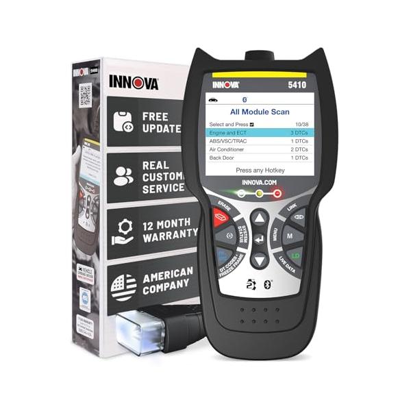 商品名: Innova (イノバ) 5410 オールシステム OBD2 スキャナー診断ツール 車&amp;トラック用 ? エンジン、ABS、SRS、トランスミッション用の自動車用スキャンツール Bluetooth対応 アメリカのトップカー修...