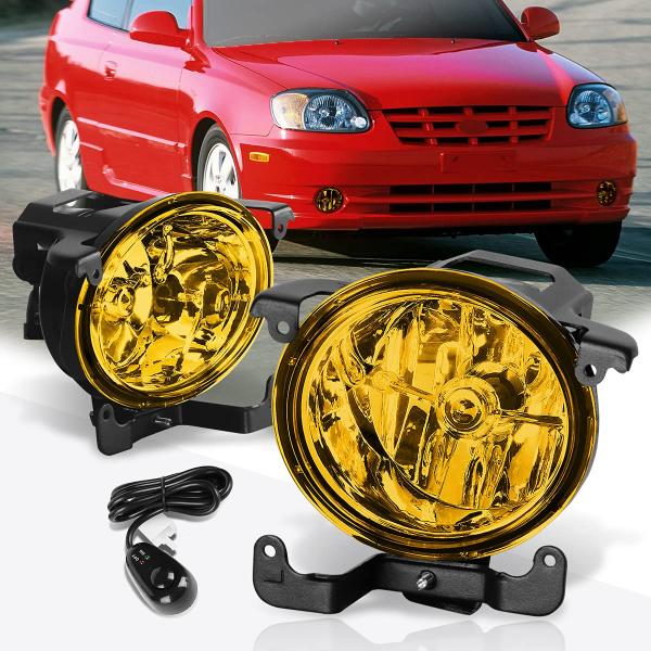 商品名:  PM PERFORMOTOR Front Bumper Fog Lights Lamps w/Switch Compatible with Accent 3/4-Dr 03-06,Amber Lensブランド: PM PERFO...