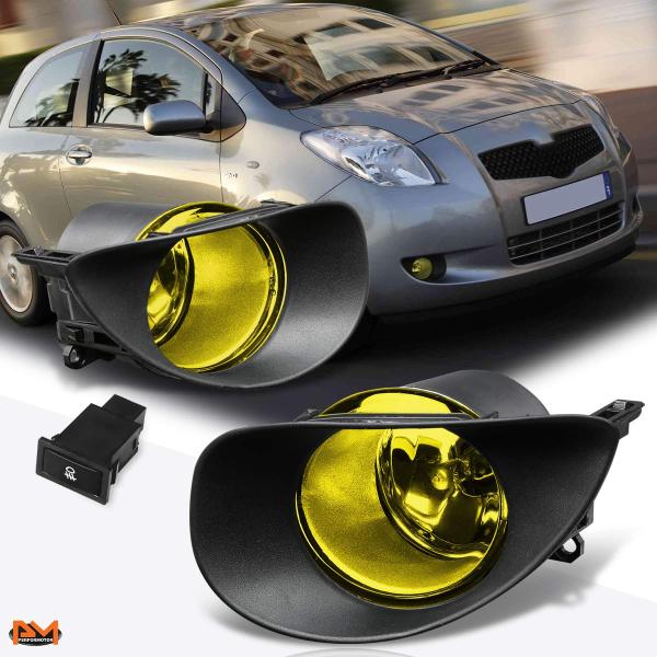 商品名:  PM PERFORMOTOR Front Bumper Fog Lights Lamps w/Switch Compatible with Yaris Hatchback 06-08,Amber Lensブランド: PM PER...