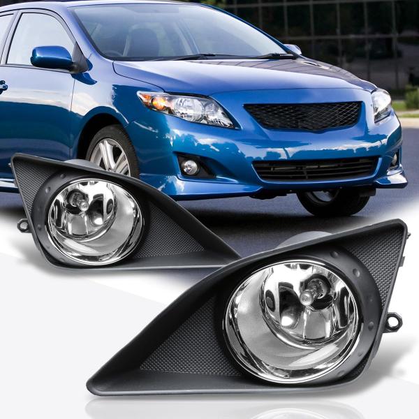 商品名:  PM PERFORMOTOR Front Bumper Fog Lights Lamps w/Switch Compatible with Corolla 4-Dr 09-10,Clear Lensブランド: PM PERFOR...