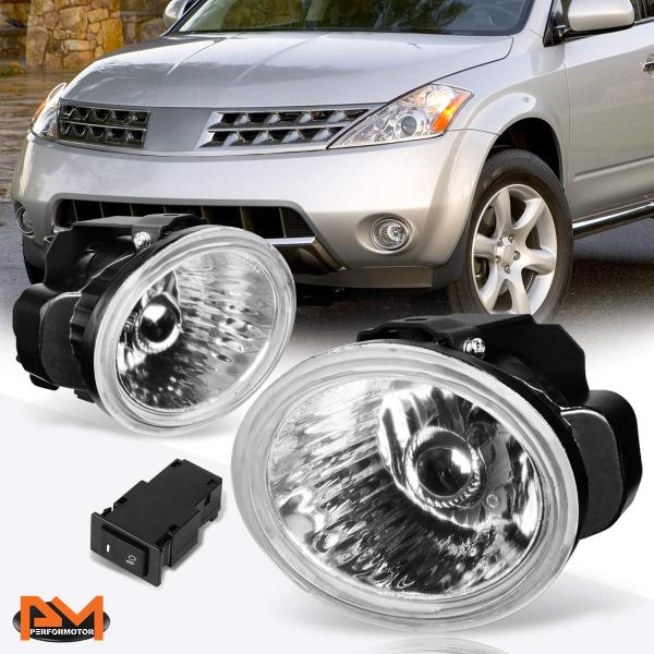商品名:  PM PERFORMOTOR Front Bumper Fog Lights Lamps w/Switch Compatible with Altima/Murano 02-04,Clear Lensブランド: PM PERFO...