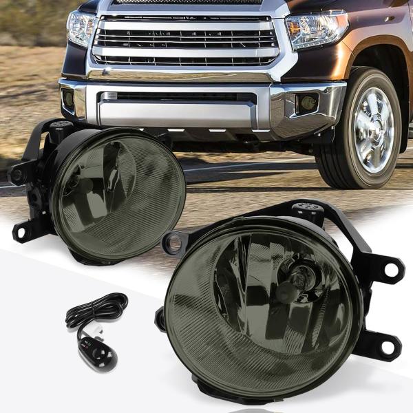 商品名:  PM PERFORMOTOR Front Bumper Fog Lights Lamps w/Switch Compatible with 14-16 Corolla/Highlander/Tacoma,Smoked Lensブ...