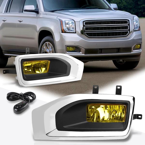 商品名:  PM PERFORMOTOR Front Bumper Fog Lights+Bezel+Switch Compatible with GMC Yukon (Xl) 15-18,Amber Lensブランド: PM PERFOR...