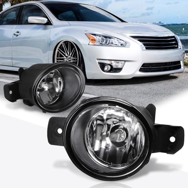 商品名:  PM PERFORMOTOR Front Bumper Fog Lights Lamps Compatible with Sentra Rogue Altima Pathfinder G37 JX35 Q60 04-19,Cle...