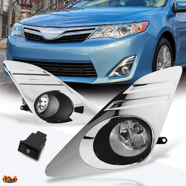 商品名:  PM PERFORMOTOR Front Bumper Fog Lights+Chrome Bezel+Switch Compatible with Camry 12-14,Clear Lensブランド: PM PERFORMO...