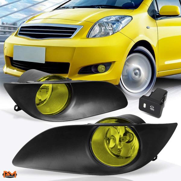 商品名:  PM PERFORMOTOR Front Bumper Fog Lights+Bezel+Switch Compatible with Yaris Hatchback 09-11,Amber Lensブランド: PM PERFO...