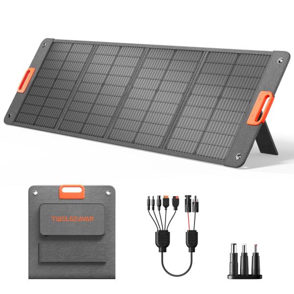 商品名:  120W Portable Solar Panel for Power Station, 24% High Efficiency ETFE Foldable Solar Panel Charger, QC3.0, Type-C ...