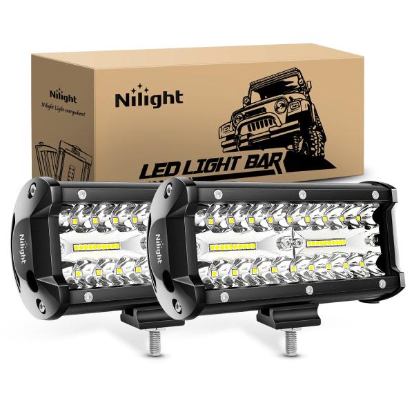 商品名: LED作業灯 デッキライト 120W作業灯 ２個セット Nilight LED Pods 2Pcs 6.5 Inch 120W Triple Row Light Bar Flood Spot Combo 12000LM Drivi...