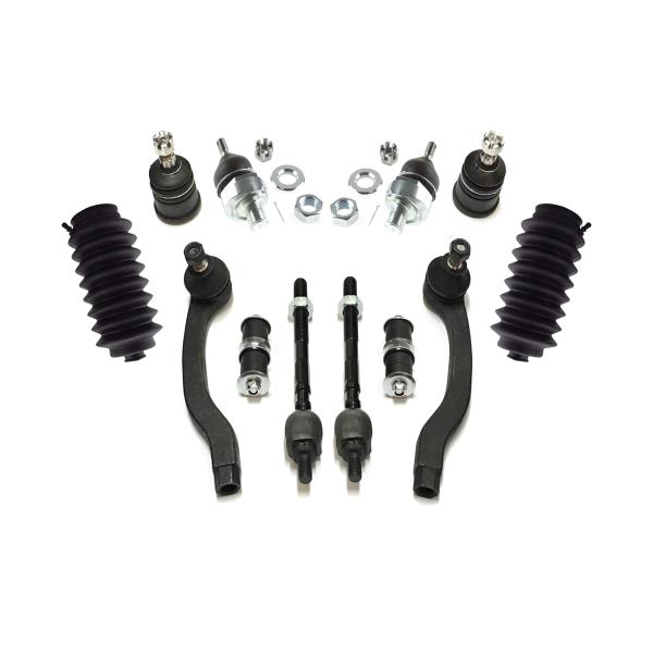 商品名:  PartsW - Front Suspension 12 Pc Kit Front Sway Bar Link Inner Outer Tie Rod Ends Upper Ball Joints Adjustable Rack...